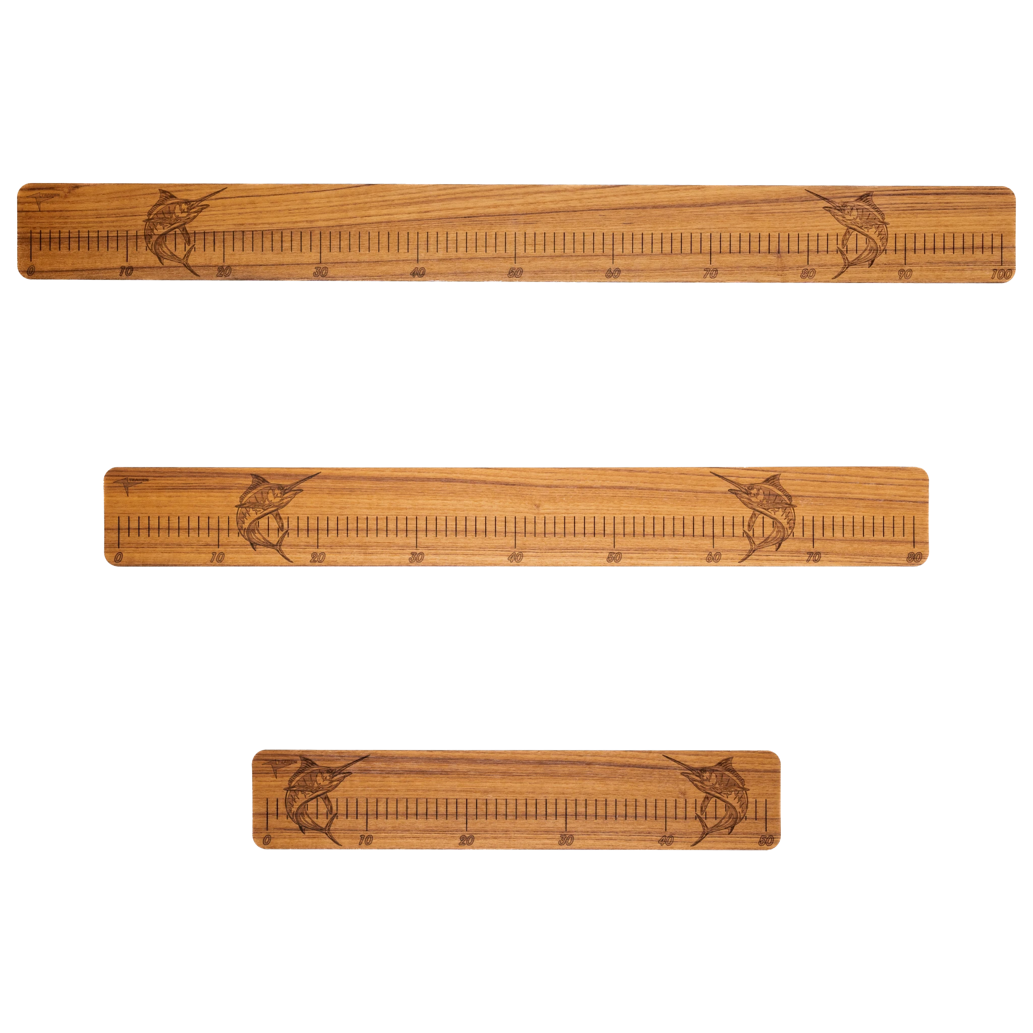 Laser-Engraved Teak Wood Fish Rulers – Teaken